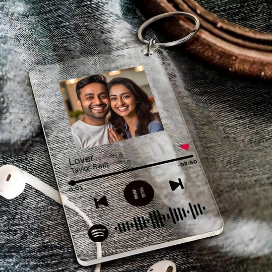 Personalized Spotify Keychain With Photo – Best Friend & Couple Gift ...