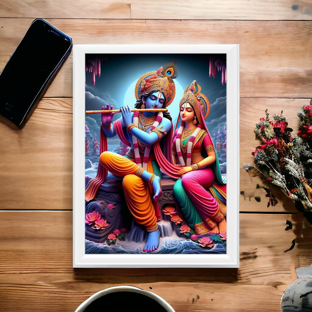 Radha Krishna Premium Natural Wood Photo Frame (8X12 Inches) – Zingy Gifts